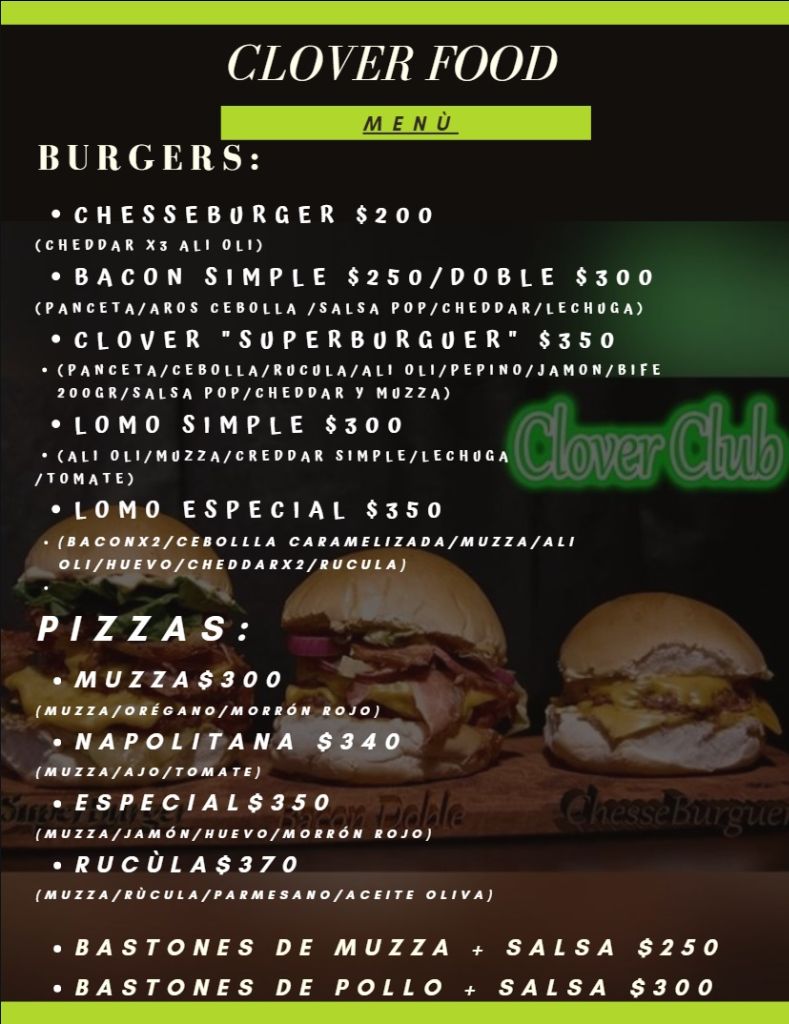 Clover club • Menú, Precios y Dirección
